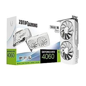 ZOTAC Gaming GeForce RTX 4060 8GB Twin Edge OC White Edition DLSS 3 8GB GDDR6 128-bit 17 Gbps PCIE 4.0 Compact Gaming Graphics Card, ZT-D40600Q-10M