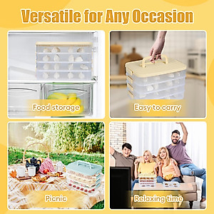 Splotiva 4 Layers Storage Container, 1.61'' Extra-High Layer, Cookie Carrier, Dumpling Box, Stackable Food Container (White & Mint Green)