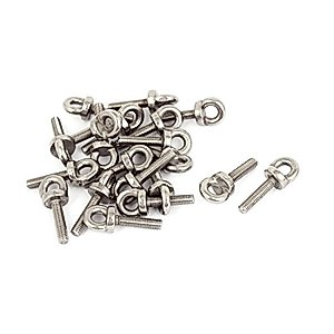 Aexit M5 x Chain & Rope Fittings 20mm Metric Thread Machinery Shoulder Lifting Eye Wire Rope Clips Bolt 20Pcs