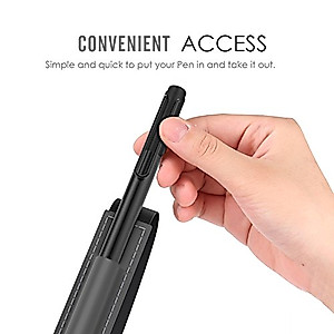 MoKo Holder Case for Microsoft Surface Pen, Premium PU Leather Cover Sleeve Pouch Protective Carrying Bag with Elastic Strap for Surface Pen Case and Other Cases Length up to 9.3"-13.5", Space Gray