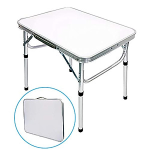 Camp Field Aluminum Folding Small Picnic Table, Adjustable Height Lightweight Portable Camping Table for Picnic Beach Outdoor Indoor (Medium)
