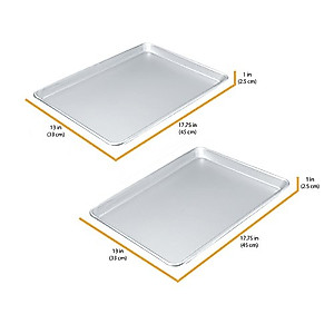 Chicago Metallic Commercial II Traditional Uncoated 16-3/4 by 12-Inch Jelly-Roll Pan, Perfect for making jelly rolls, cookies, pastries, pizza, one-pan meals, and more, Set of 2