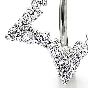 COOLSTEELANDBEYOND Surgical Steel Star Belly Button Ring Body Jewelry Piercing Navel Ring Barbells with CZ