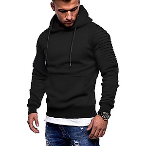COOFANDY Men's Black Hoodies Sport Gym Hooded Active Athletic Pullover Casual Hooded