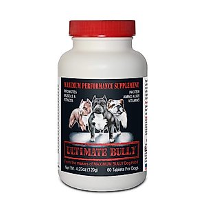 Maximum Bully - Ultimate Bully - Maximum Performance Canine Supplement, 60 Tablets, Made in The USA