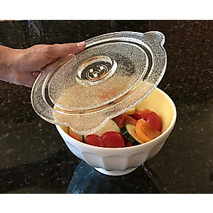 Cuchina Safe 2-Piece Vented Glass Microwave Safe Lids and Bowl Covers Set; Perfect Lid for Bowls, Mugs, and Pots (8 inch and 9 inch)