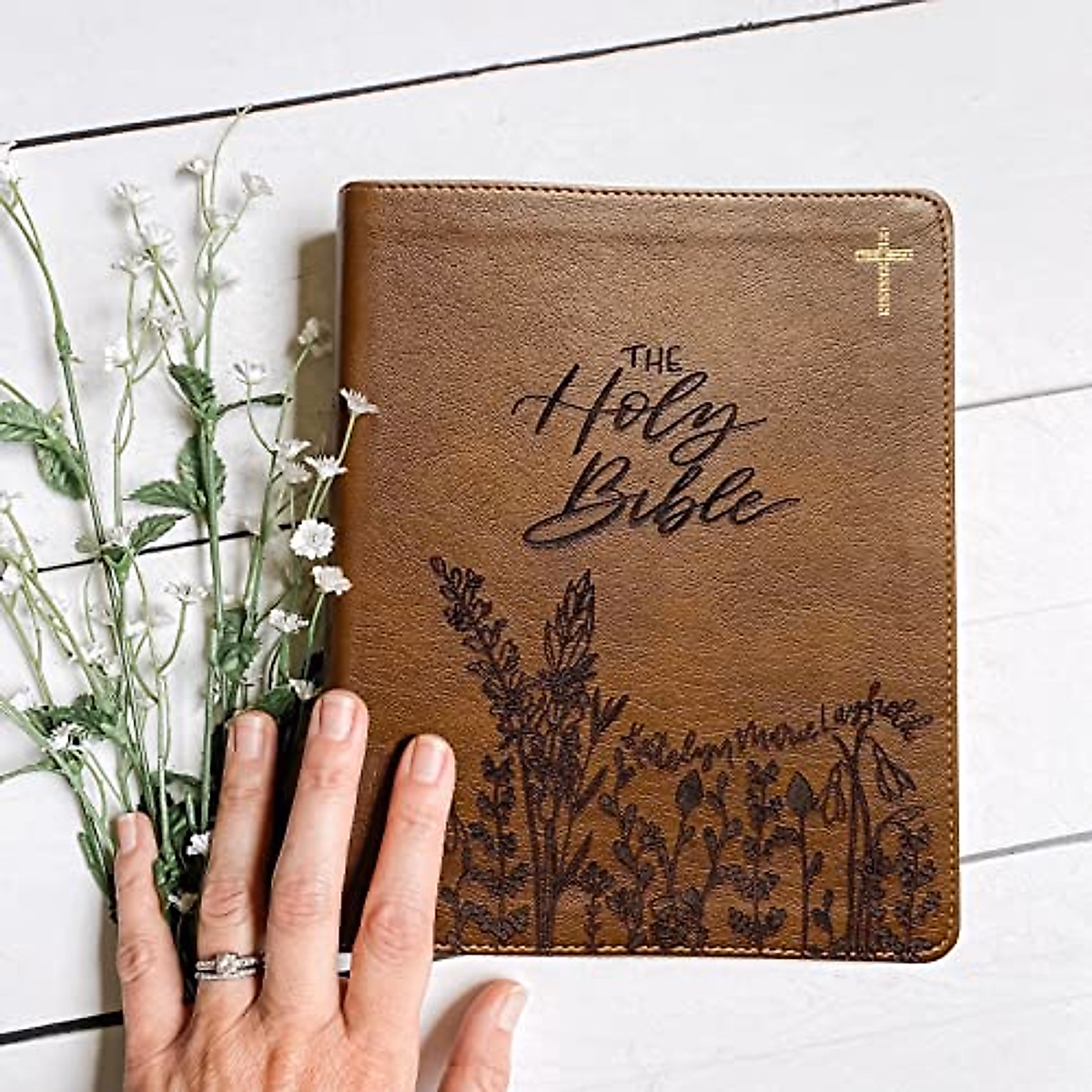 Hand Lettered and Laser Engraved NIV Journaling Bible, Personalized Gift, Custom Name Engraving Available
