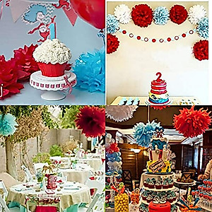 Dr Seuss Baby Shower Decorations/Dr Seuss Party Decorations Thing 1 Thing 2 Party Supplies Birthday Decorations Turquoise White Red Polka Dot Balloons/Thing One and Thing Two Birthday Decorations