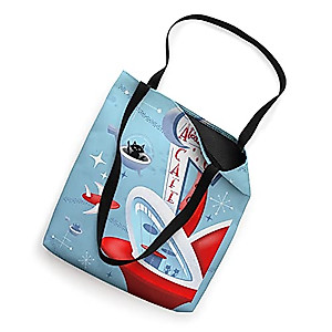 Atomic Cat Cafe Retro Mid-Century Modern Space Hangout Tote Bag