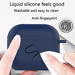 Geeice AirPods Pro Case with Cleaner kit, 2 in 1 Soft Silicone Full Protective Accessories Cover with Keychain, Cleaning Pen for 2019 Airpod Pro, Blue