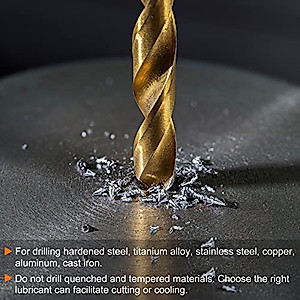 HARFINGTON Twist Drill Bit 6.7mm Titanium Coated (HSS-E) M42 High Speed Steel 8% Cobalt Straight Shank for Stainless Steel Aluminum Alloy Metal