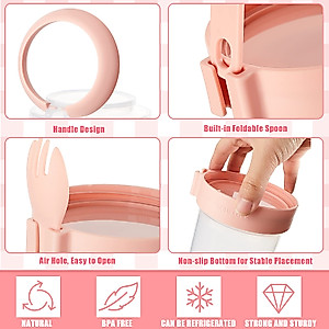 Nuenen 3 Pack 29 oz Cereal Cups Breakfast Cereal and Milk Container Portable Take and Go Cup Reusable Overnight Oats Container 2 Tier Oats Jars with Lid Fork Leak Proof Yogurt Oatmeal Salad Cup