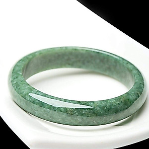 Natural Jade Bracelet, Healing Energy Hand Cutting Green Jade Stone Bangles for Women