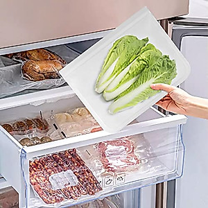 MIDELONG Reusable Food Bags BPA-Free leakproof Bags Freezer Resealable Silicone Storage Bags for Fruit Veggies Lunch Sandwich Snack(2 Large +2 Sandwich +2 Snack Bags), 6 Pack Total