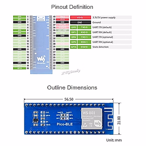 Dual-Mode Bluetooth Module for Raspberry Pi Pico, SPP / BLE, Bluetooth 5.1 Wireless @XYGStudy (Pico-BLE)