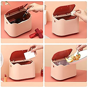 CANMNT Trash Can Desktop Garbage Basket Mini Small Waste Bins Home Table Plastic Trash Can Office Supplies Dustbins Sundries Barrel Box Trash Can Wastebasket