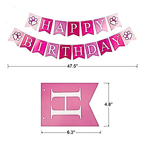 ADOGGYGO Dog Birthday Bandana Girl - Birthday Party Supplies - Pink Tutu Skirt Crown Hat Scarf Happy Birthday Banner Dog Girl Birthday Outfit for Pet Puppy Cat Girl (Pink)