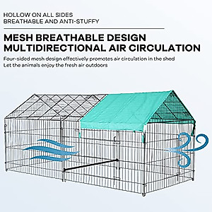 MGHH 87" x 40"Large Metal Chicken Coop Run Rabbit Enclosure Pen with Waterproof Cover Outdoor Backyard Farm Chicken Pen Cage Crate Pet Playpen Exercise Pen for Rabbit Duck Hen