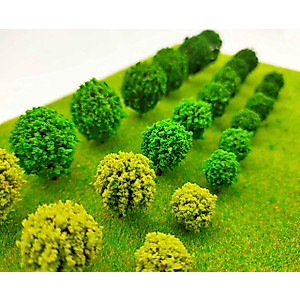 24Pcs Mini Model Trees Mixed Bush Trees Vegetation Groups Shrubs for Model Train Scenery Architecture Trees Model Scenery Trees Fake Trees with No Stands