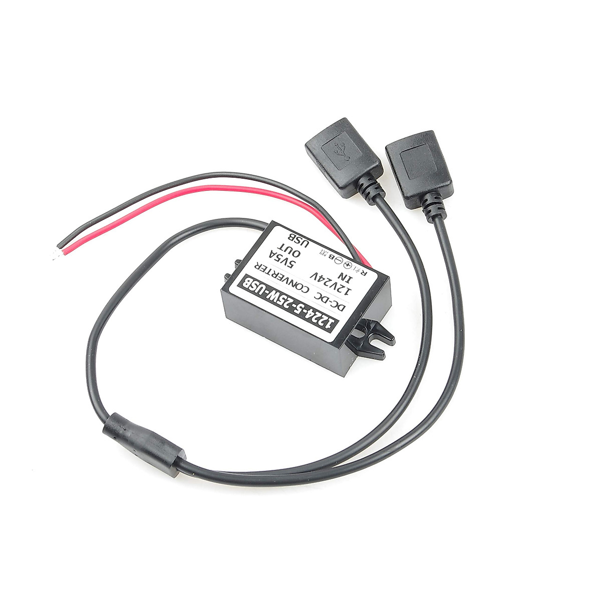 KNACRO 5V Dual USB DC-DC Convert Step-Down Power Supply Module 9v 12V 24V 36v 8-40V to 5V 5A 25W Dual USB Female Output Waterproof