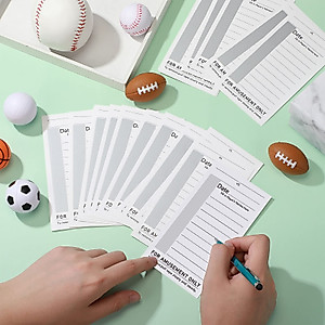 100 Packs 10 Line Sports Strip Cards Super Football Bowl Football Pool Cards, 100 No-Repeat Baseball Boxing Soccer Football Strip Cards Playing Scratch Off Cards for Super Football Party Favor