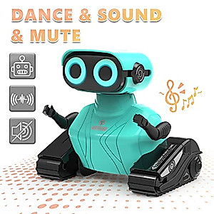 GILOBABY Robot Toys, Remote Control Robot Toy, RC Robots for Kids with LED Eyes, Flexible Head & Arms, Dance Moves and Music, Birthday Gifts for Boys Ages 3+ Years (Blue)