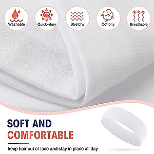 Hotop 20 Pcs Sport Headbands for Girls Women Yoga Headbands Bulk Elastic Headband Non Slip Stretchy Soft Fabric Hair Bands for DIY Team Running Basketball Soccer Pilates(White)