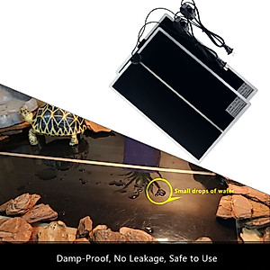 FIPASEN Reptile Heating Mat, 2PCS Reptile Heating Pad with Temperature Adjustment for Reptiles Tortoise Snakes Lizard Gecko Hermit Crab Amphibians - Removable Terrarium Heat Mats(20W,11x16.5 inches)