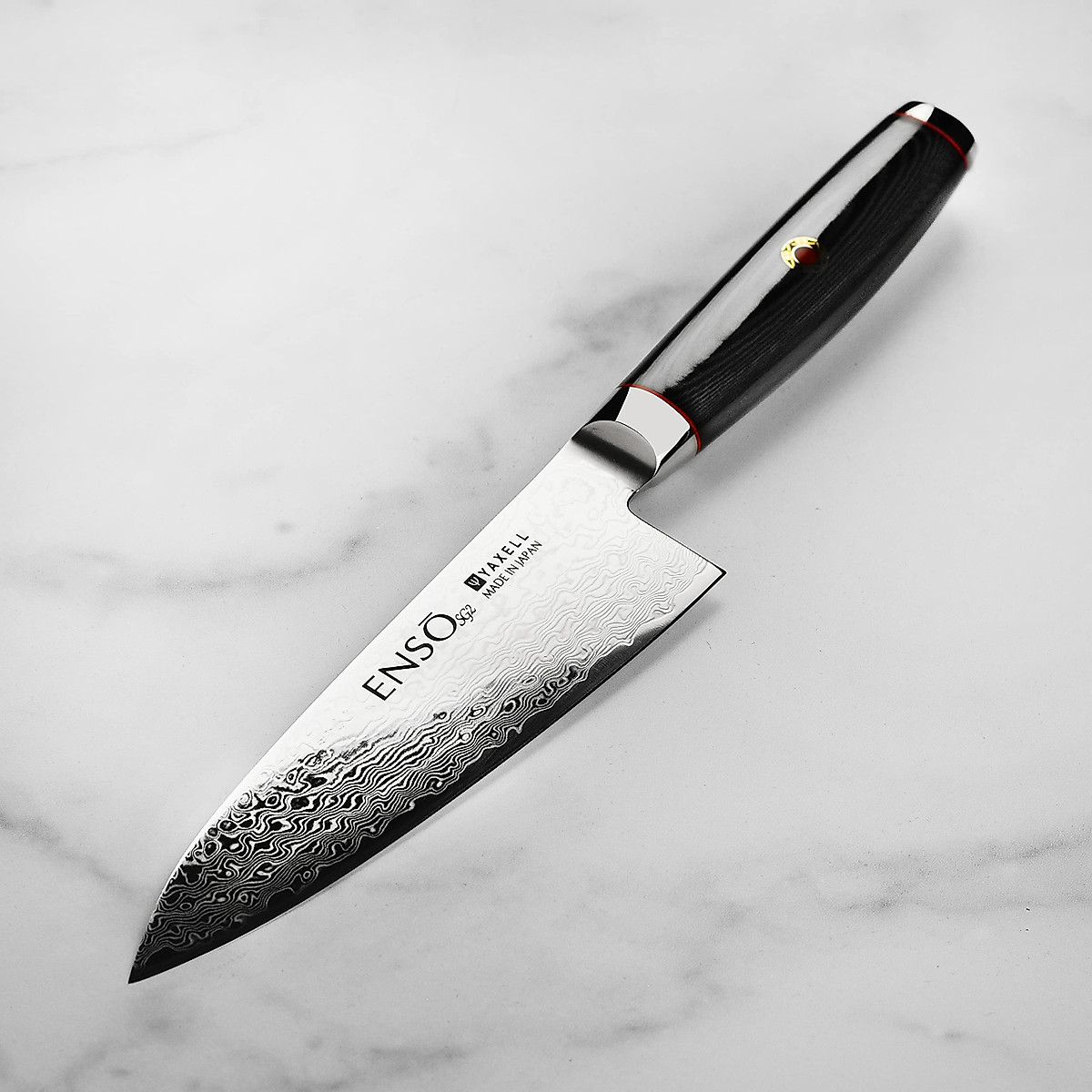 Enso SG2 Chef's Knife - Made in Japan - 101 Layer Stainless Damascus, 6"