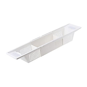 Homoyoyo White Serving Tray Vegetable Container White Basket Bath Caddy Basket for Fruit Store and Drain Tray Bath Rack Bathtub Tray Bathtub Shelf Household Goods Household Products Sink