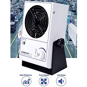 Ionizing Air Blower Fan Ion Anti-Static Elimination Discharge ESD Blower Fan 110V Ionizer Desktop Fan Eliminator