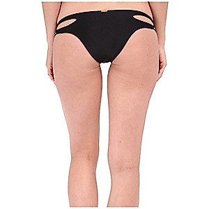 Luli Fama Women's Cosita Buena Reversible Zig Zag Open Side Bikini Bottom, Black, Large