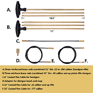 BOOSTEADY Pro Gun Cleaning Kit Universal Gun Cleaning Kit Handgun Shotgun Cleaning Kit for All Guns with High-end Brass Brushes, Mops, Jags, Reinforced Rods