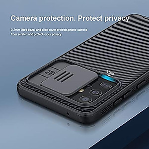 Mangix Galaxy A52 Case with Camera Cover,Galaxy A52 Slim Fit Thin Polycarbonate Protective Shockproof Cover with Slide Camera Cover, Upgraded Case for Samsung Galaxy A52 5G/4G (Black)