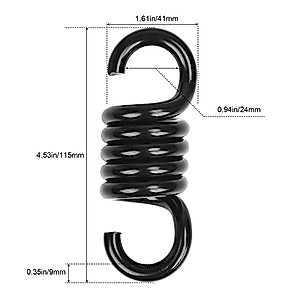 Spring Porch Hook for Hammock Swing Chair Hanging Suspension,880lbs Weight Capacity,Black