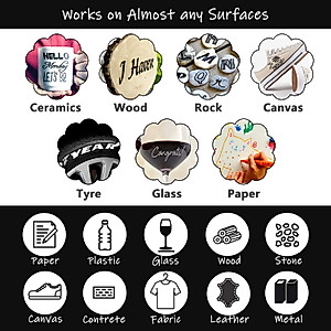 TFIVE White Paint Marker Paint Pens - 2 Pack Acrylic Permanent Marker, 0.7mm Extra Fine Tip Paint Pen for Art Projects, Drawing, Rock Painting, Ceramic, Glass, Wood, Plastic, Metal, Canvas DIY Crafts