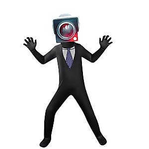 Prinlky Boys Game Costume Jumpsuits Game Bodysuit with Mask Halloween Cosplay Party for 5-12Y Kids