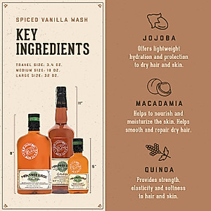 18.21 Man Made Original Spiced Vanilla 3-in-1 Body Wash, Shampoo, & Conditioner for Men, All Hair & Skin Types, Strengthens and Moisturizes in a Manly Aroma, 32oz