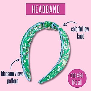Lilly Pulitzer Low Know Headband for Women, Colorful Knotted Headband, Cute Hair Accessories for Women (Blossom Views)