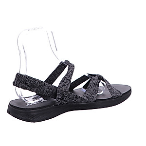 Skechers Performance Women's H2 Goga Bountiful Flip Flop,Black/Gray,11 M US