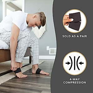 BraceAbility Copper Arch Support Bands - Flat Feet Compression Brace Sleeves for Fallen Arches Treatment, Heel Spur Pain Relief, Achilles Tendonitis Foot Care, Plantar Fasciitis Correction, L/XL Pair