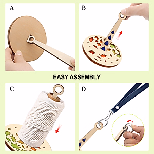 1 Set Portable Wrist Yarn Holder, Wood Wrist Yarn Holder with Leather Wristband, Yarn Holder for Crocheting, Crocheting Gift for Craft Lover