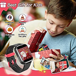 Butele Kids Games Smartwatch MP3 Player Music Watch, Kids Smart Watch with 16 Games, Flashlight,Alarm Clock, Camera, Kids Watch Birthday Gift for Boys Girls 4-16（Black）