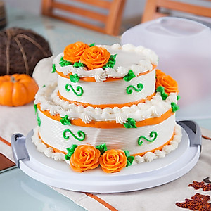 Sterilite Cake Server, Plastic Food Storage Container with Lid, Latches and Handle, Dessert Carrier, Dishwasher Safe, Clear Lid and White Base, 8-Pack