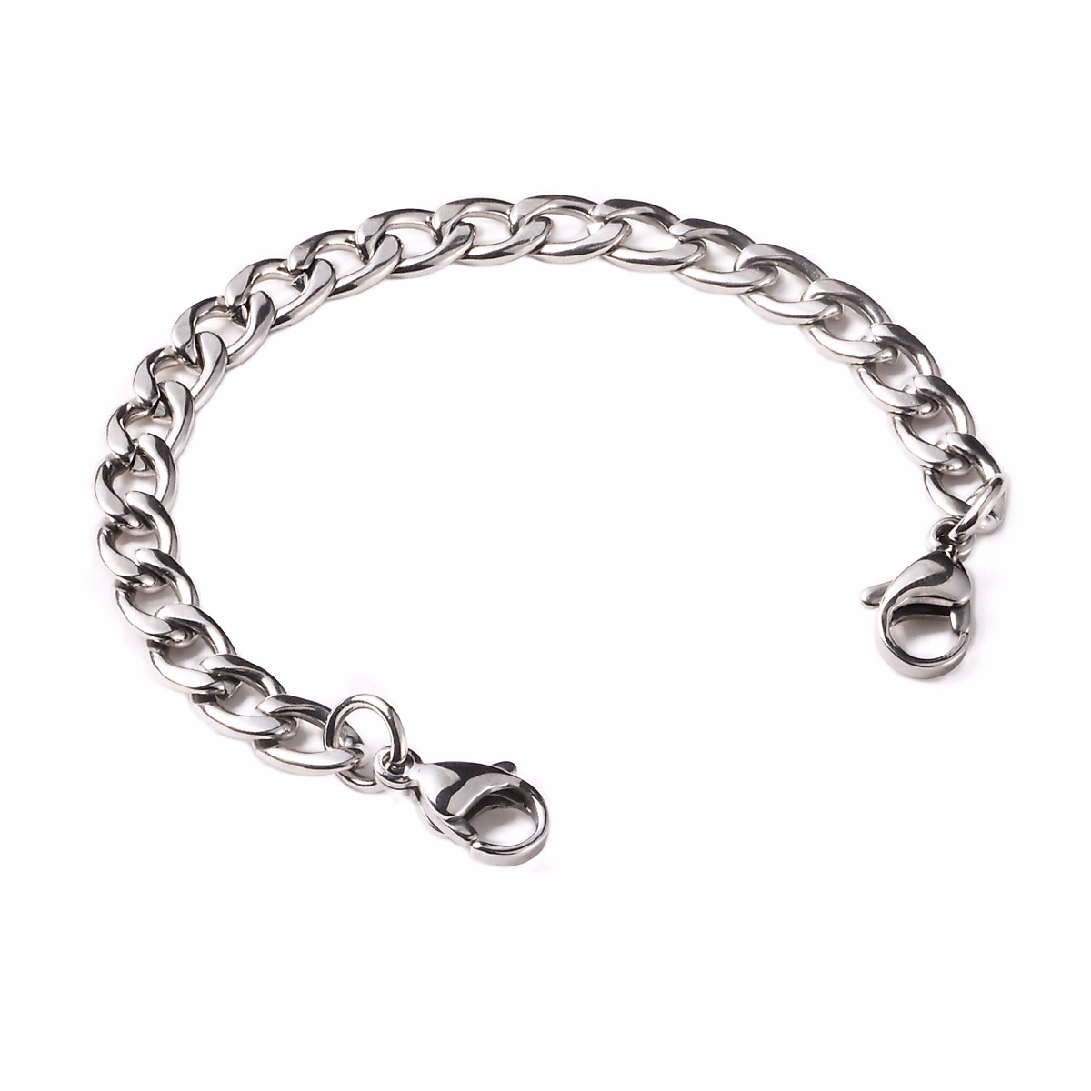 LinnaLove Stainless Steel Figaro Chain Interchangeable Bracelets-Match Medical id tag(CK01-7)