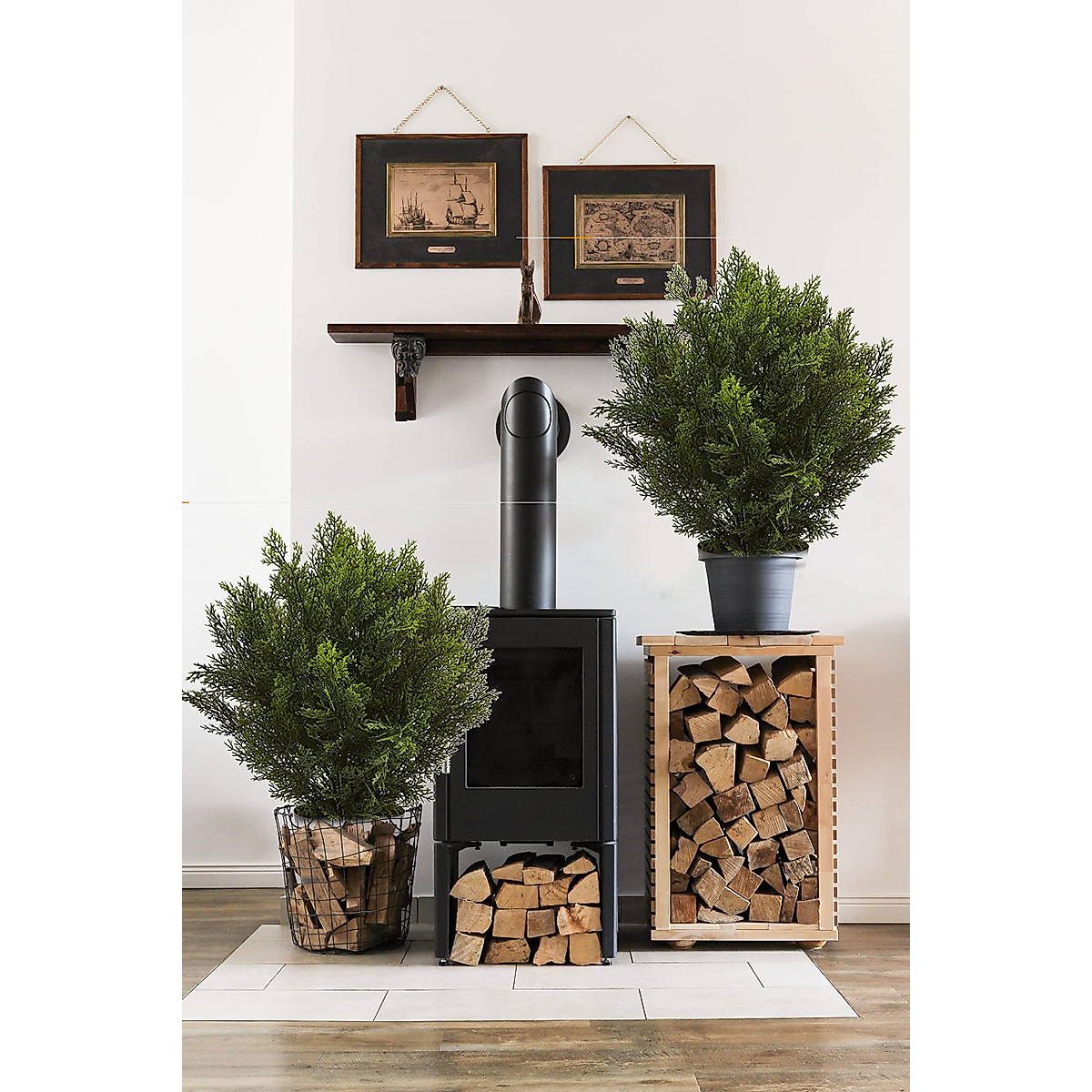 momoplant —24Inch/2 FT Outdoor Artificial Boxwood Garden Torch Shaped Topiary Tree Artificial Topiaries Bushes Potted Fake Plants Outdoor/Indoor Decor（Set of 2）