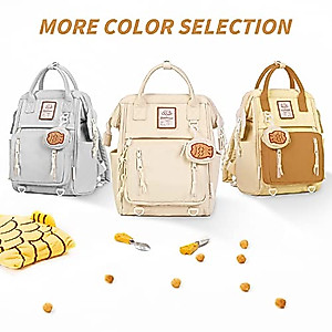 Girls Backpack for School, 15.8 Inch Laptop Backpack Cute Backpack Large Capacity Girls School Bags Multi Pockets Casual Daypack School Bag White