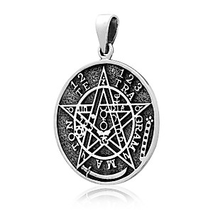 925 Sterling Silver Tetragrammaton Ceremonial Magic Seal of Solomon Pendant