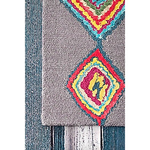 nuLOOM Hand Tufted Belini Area Rug, 3' x 5', Grey