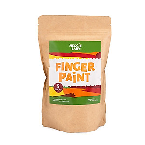 Veggie Baby Vegan Finger Paints for Toddlers, Organic Baby Safe Coloring, Play, Made in USA (5 Colors)